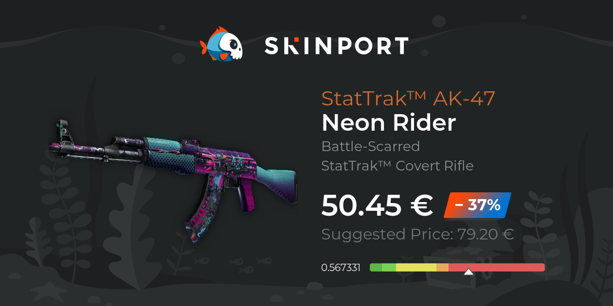 StatTrak™ AK-47 | Neon Rider (Battle-Scarred) - Counter-Strike 2 - Skinport