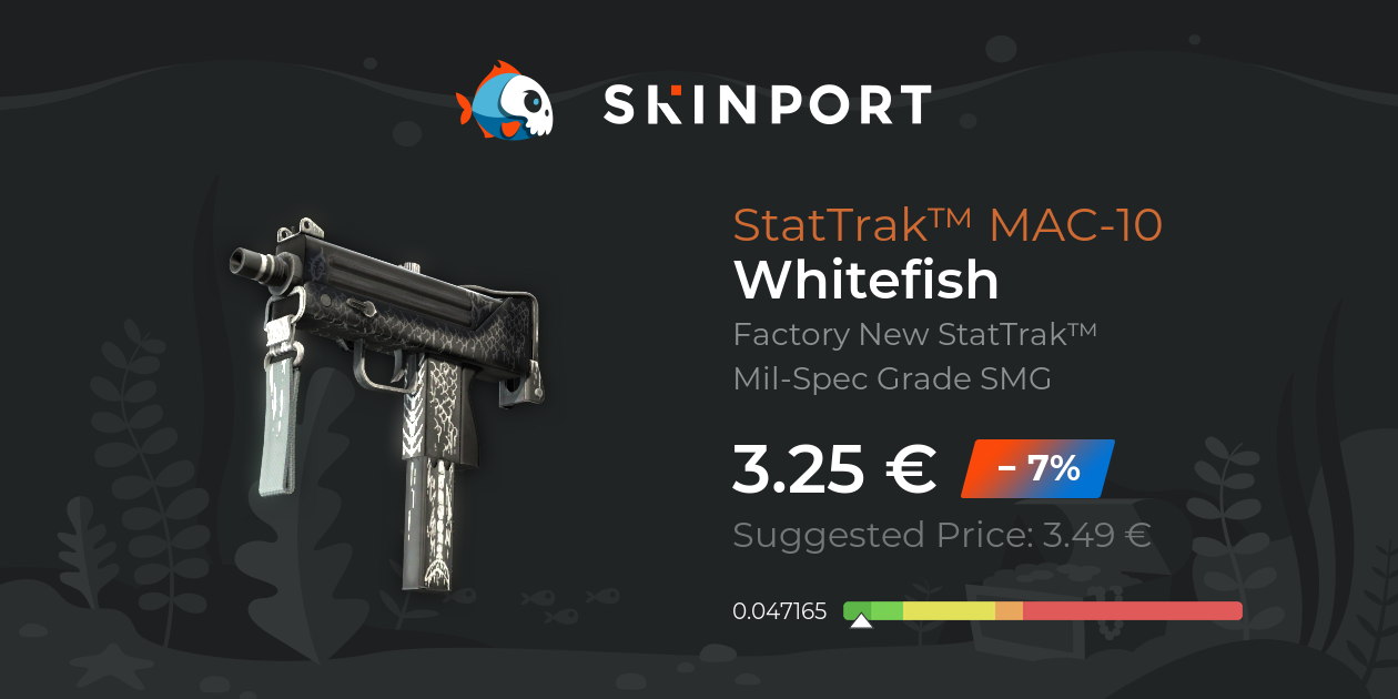 StatTrak™ MAC-10 | Whitefish (Factory New) - Counter-Strike 2 - Skinport