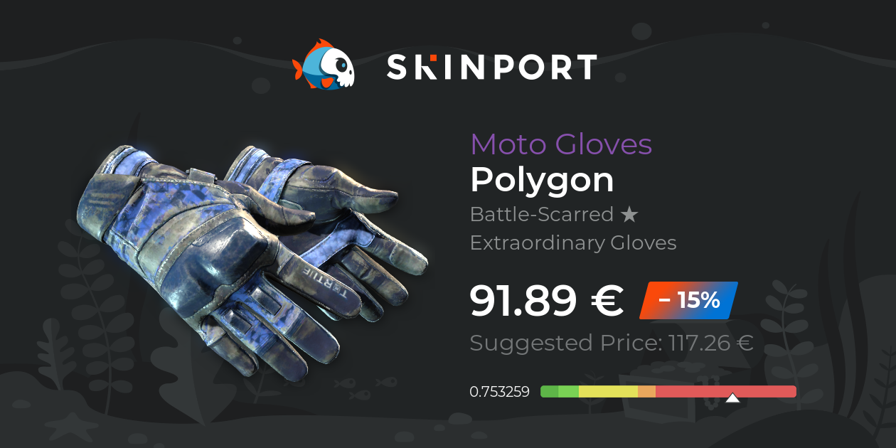 Moto Gloves | Polygon (Battle-Scarred) - Counter-Strike 2 - Skinport