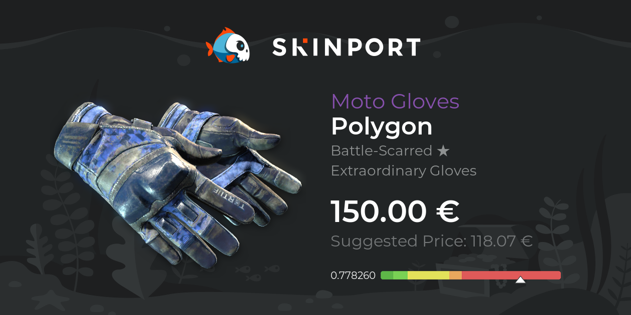 Moto Gloves | Polygon (Battle-Scarred) - Counter-Strike 2 - Skinport