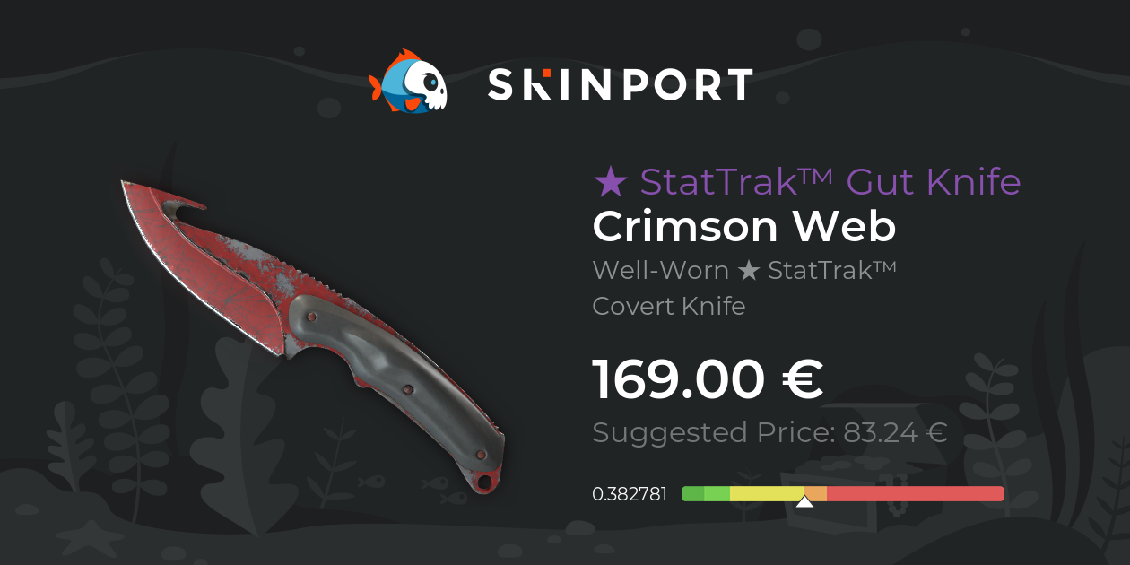 StatTrak™ Gut Knife | Crimson Web (Well-Worn) - Counter-Strike 2 - Skinport