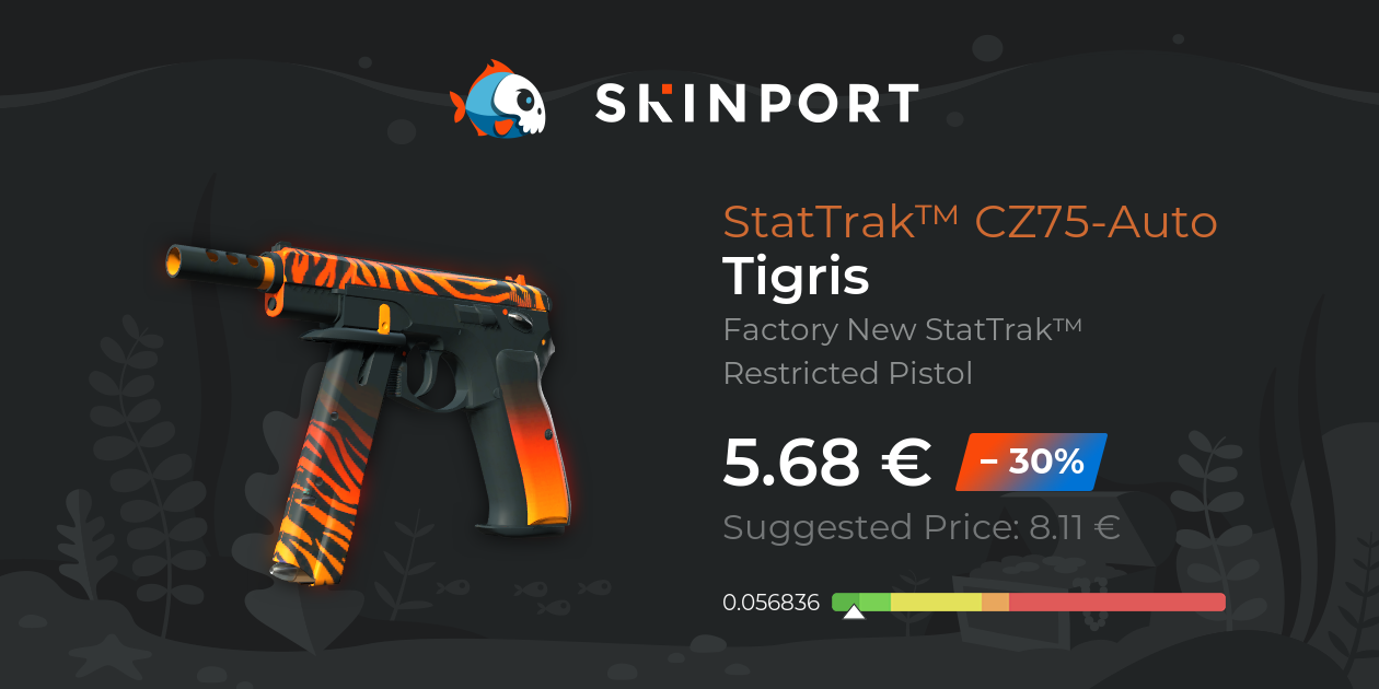 CZ75-Auto (StatTrak™) | Tigris (Fabrikneu) - Counter-Strike 2 - Skinport