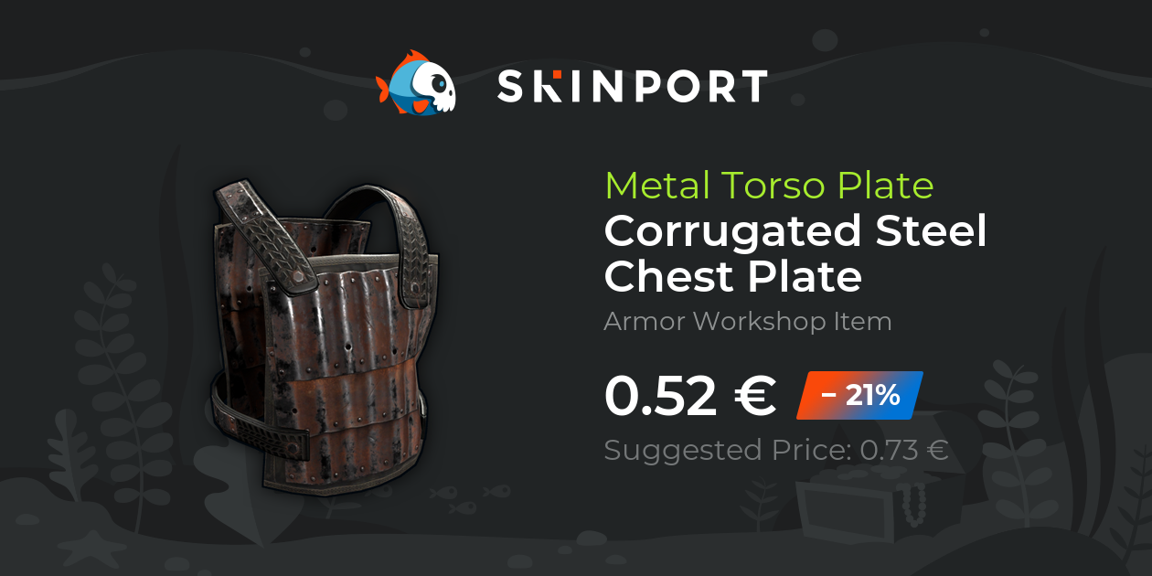Corrugated Steel Chest Plate - Rust - Skinport