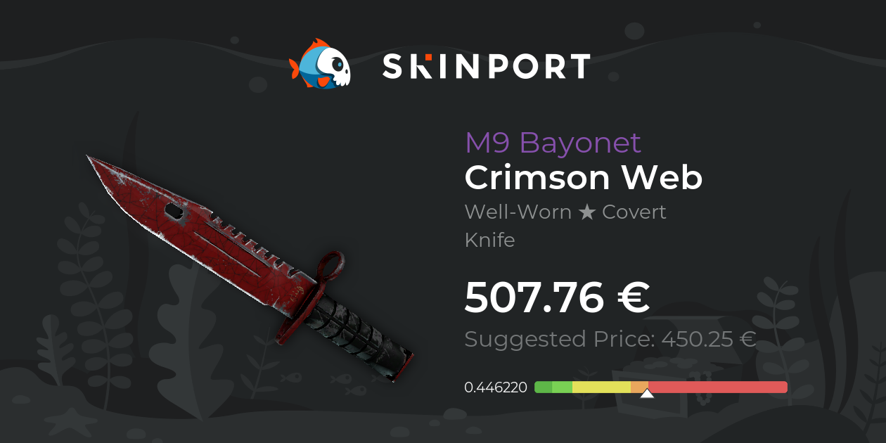 M9 Bayonet | Crimson Web (Well-Worn) - Counter-Strike 2 - Skinport