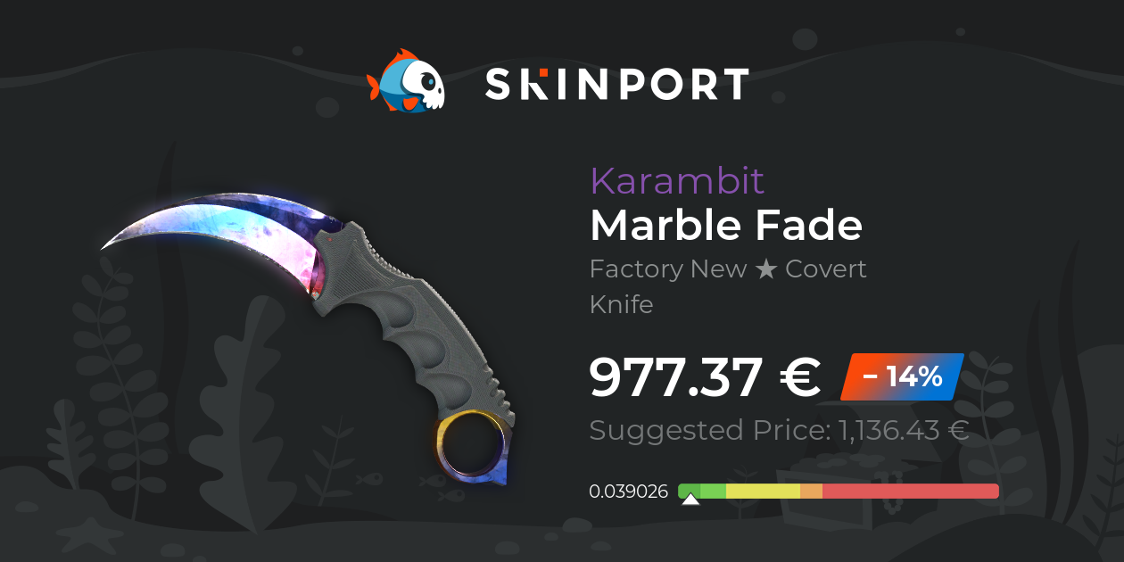 Karambit | Marble Fade (Factory New) - Counter-Strike 2 - Skinport