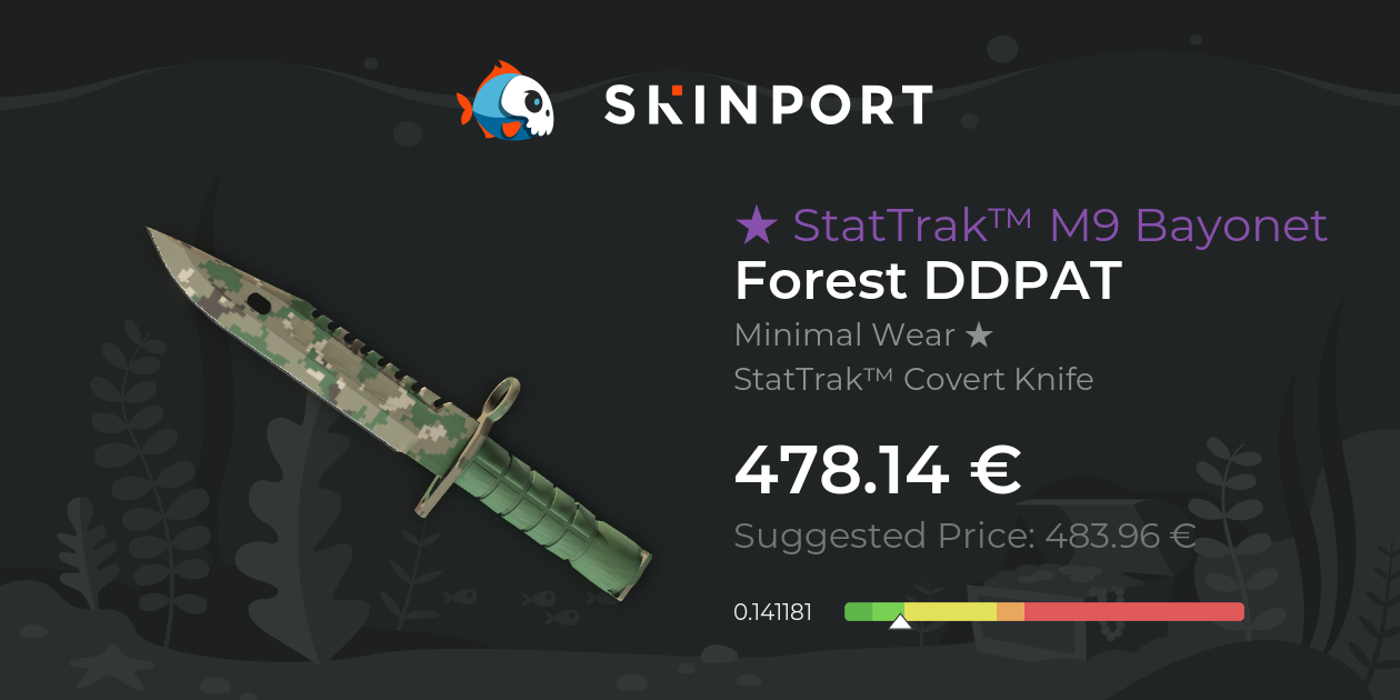 StatTrak™ M9 Bayonet | Forest DDPAT (Minimal Wear) - Counter-Strike 2 ...