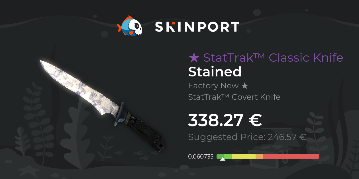 StatTrak™ Classic Knife | Stained (Factory New) - CS:GO - Skinport