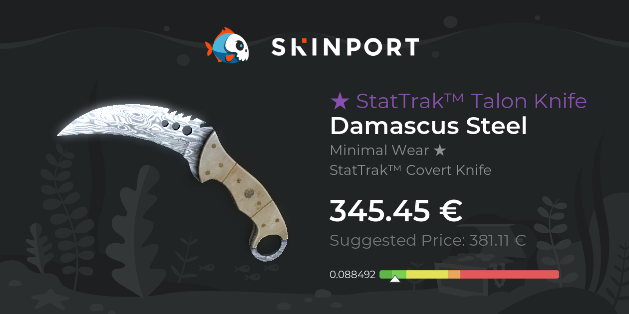 StatTrak™ Talon Knife | Damascus Steel (Minimal Wear) - Counter-Strike ...