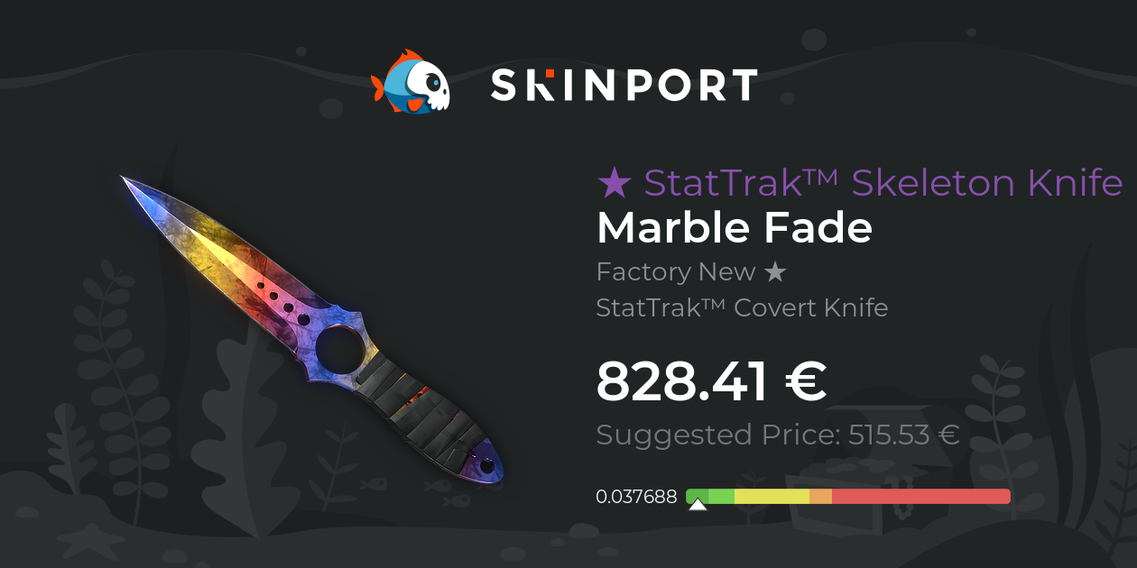 StatTrak™ Skeleton Knife | Marble Fade (Factory New) - Counter-Strike 2 ...