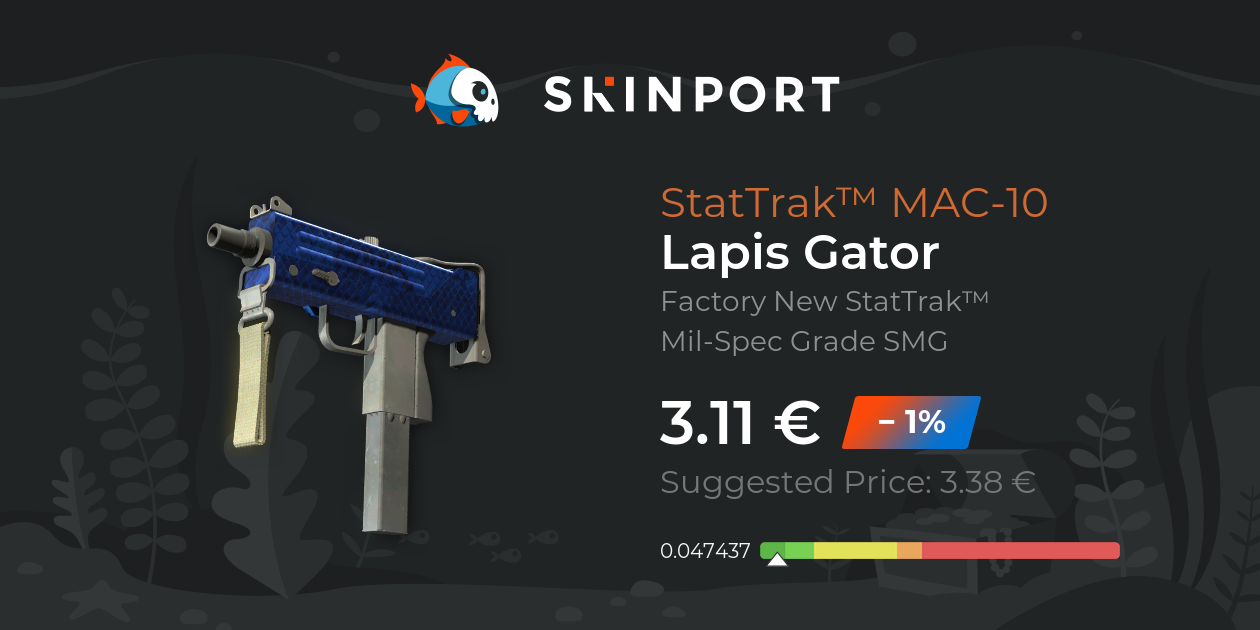 StatTrak™ MAC-10 | Lapis Gator (Factory New) - Counter-Strike 2 - Skinport