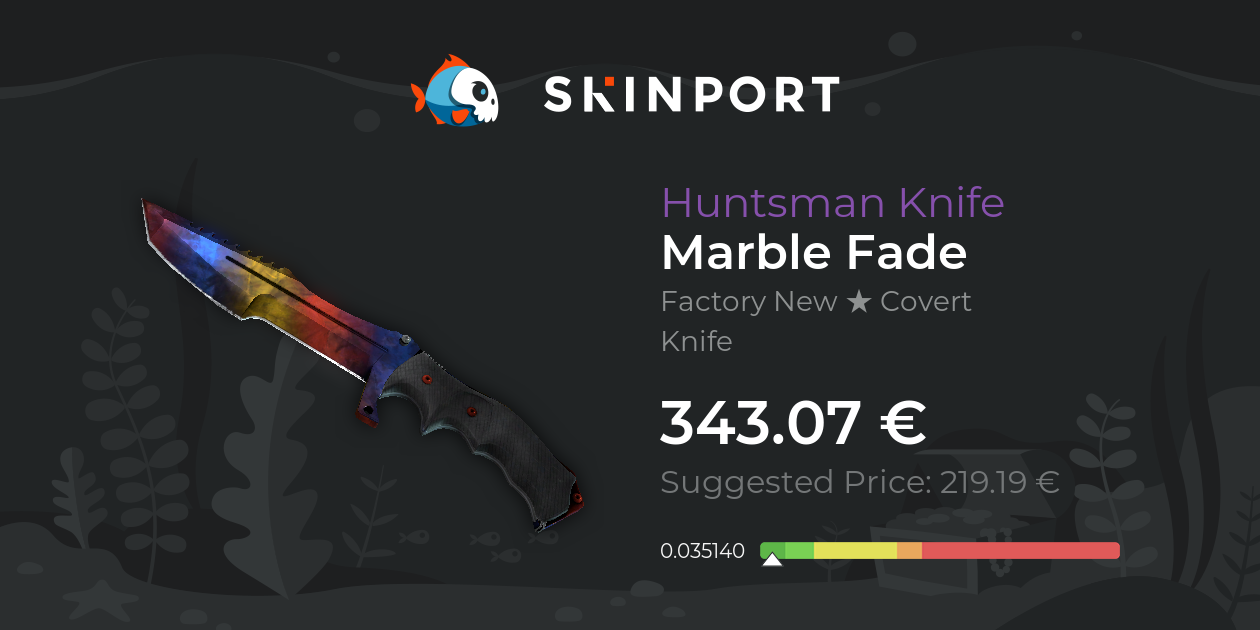 Huntsman Knife | Marble Fade (Factory New) - CS2 - Skinport
