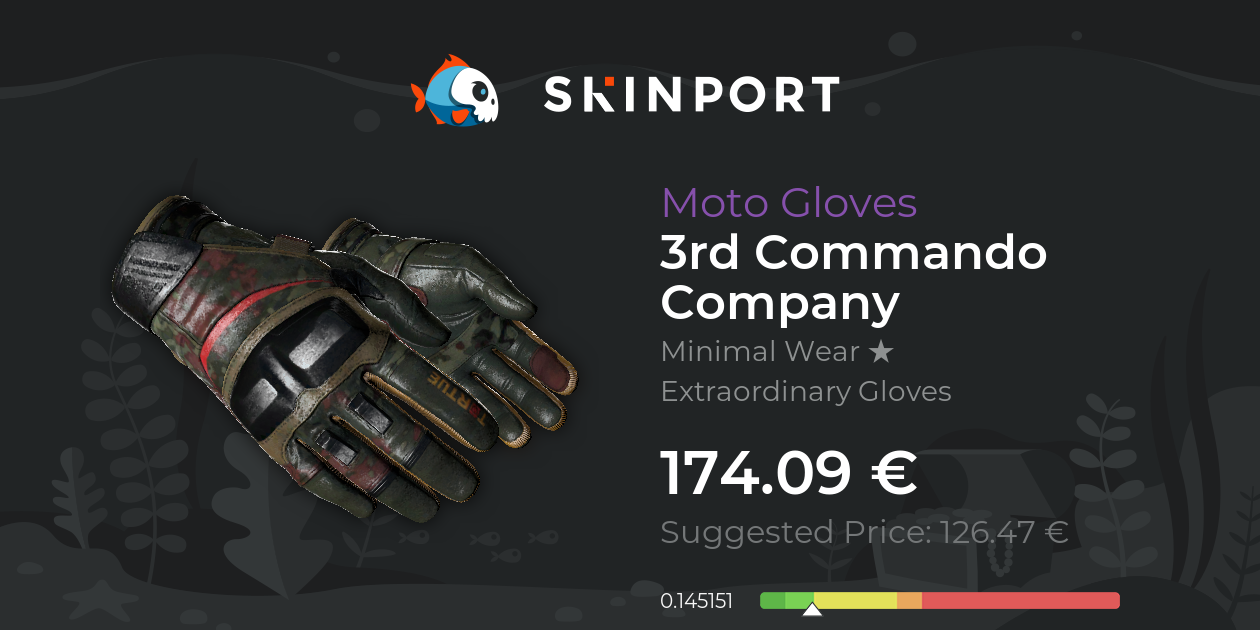 Moto Gloves | 3rd Commando Company (Minimal Wear) - CS:GO - Skinport