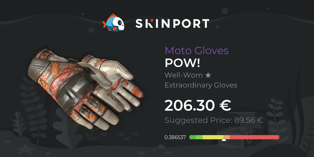 Moto Gloves | POW! (Well-Worn) - CS2 - Skinport