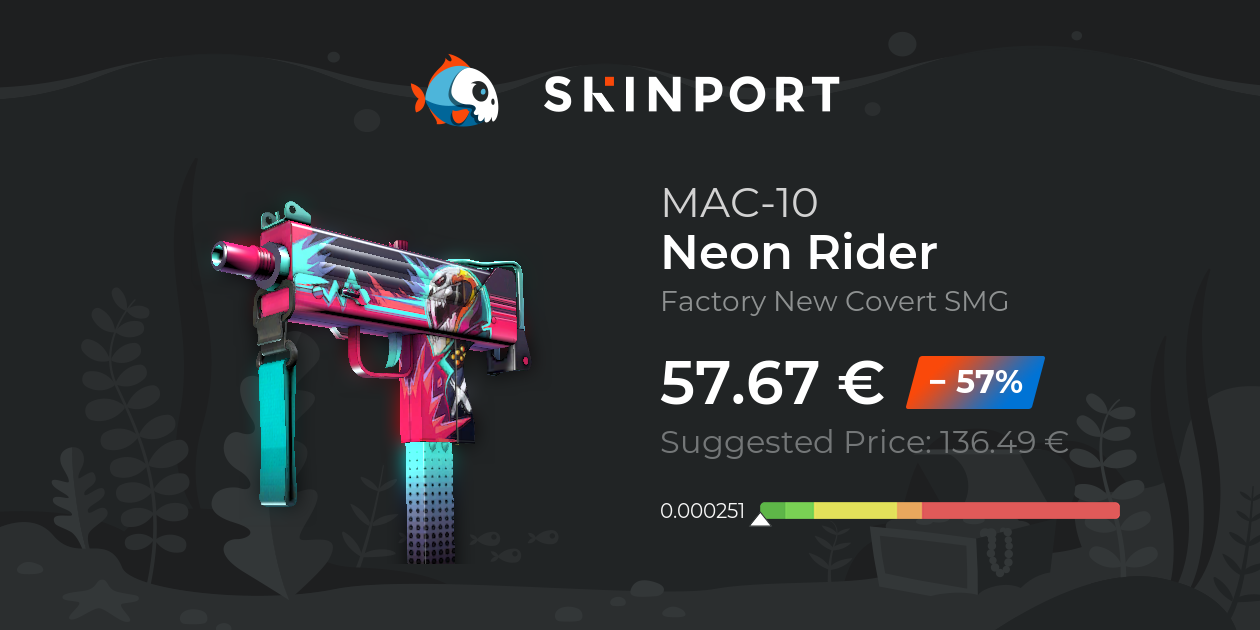 MAC-10 | Neon Rider (Factory New) - Counter-Strike 2 - Skinport