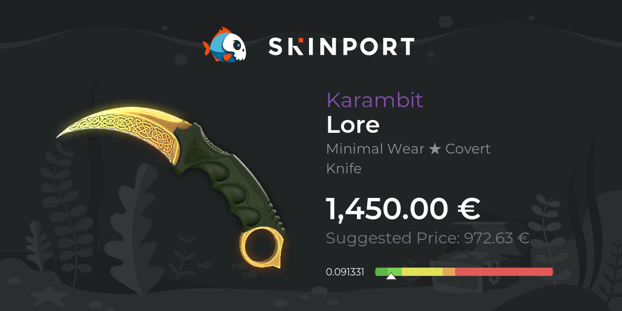 Karambit | Lore (Minimal Wear) - Counter-Strike 2 - Skinport