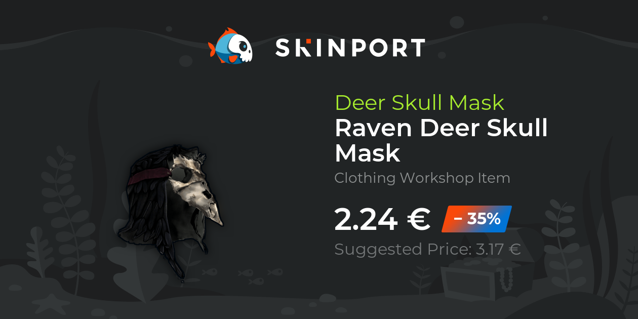 Raven Deer Skull Mask - Rust - Skinport
