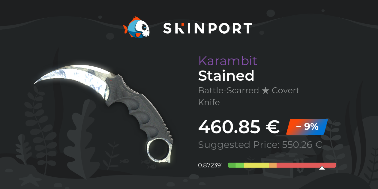Karambit | Stained (Battle-Scarred) - Counter-Strike 2 - Skinport