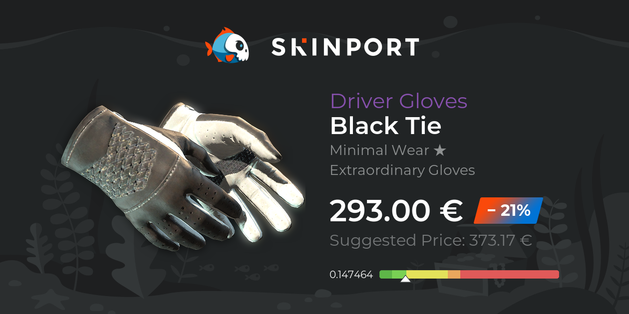 Driver Gloves | Black Tie (Minimal Wear) - Counter-Strike 2 - Skinport