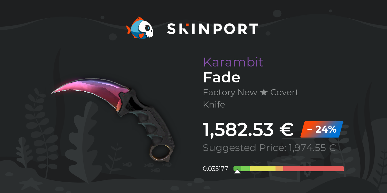 Karambit | Fade (Factory New) - Counter-Strike 2 - Skinport