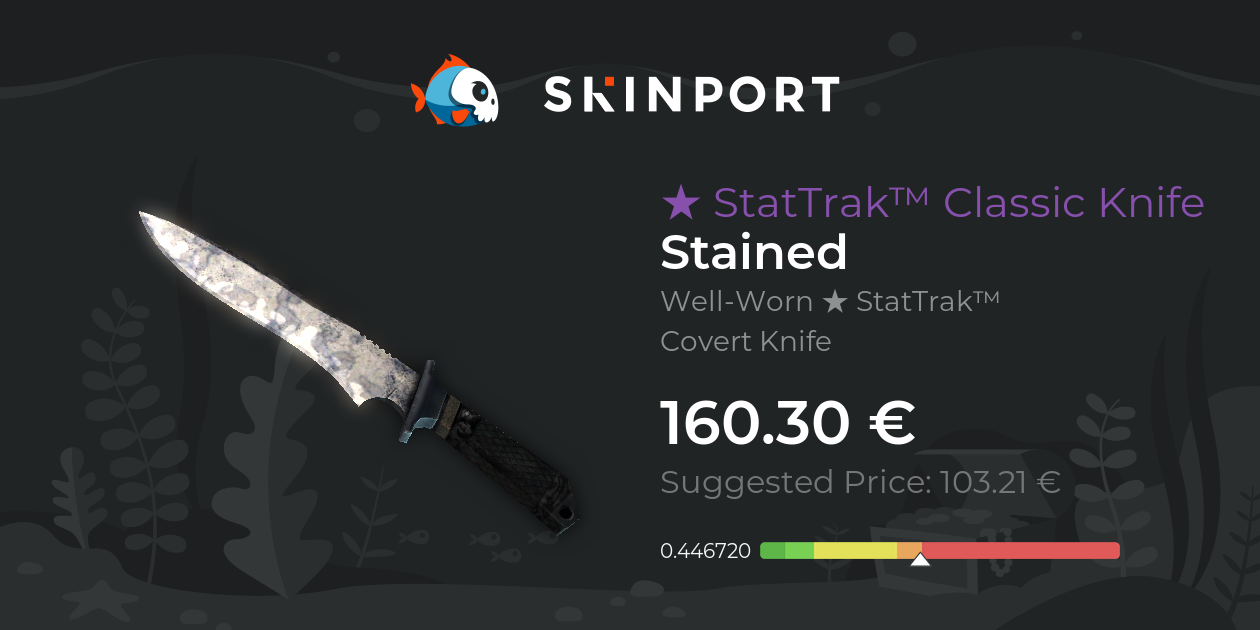 StatTrak™ Classic Knife | Stained (Well-Worn) - Counter-Strike 2 - Skinport
