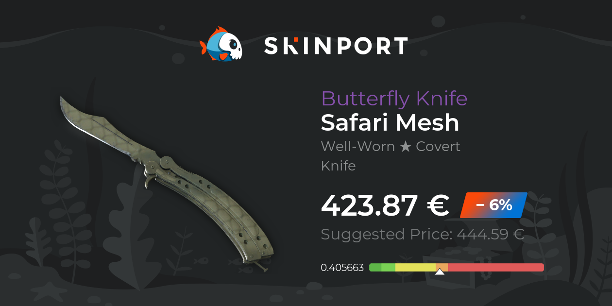 Butterfly Knife | Safari Mesh (Well-Worn) - Counter-Strike 2 - Skinport