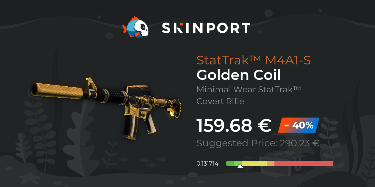 StatTrak™ M4A1-S | Golden Coil (Minimal Wear) - Counter-Strike 2 - Skinport