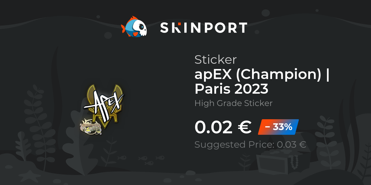 Sticker | apEX (Champion) | Paris 2023 - Counter-Strike 2 - Skinport