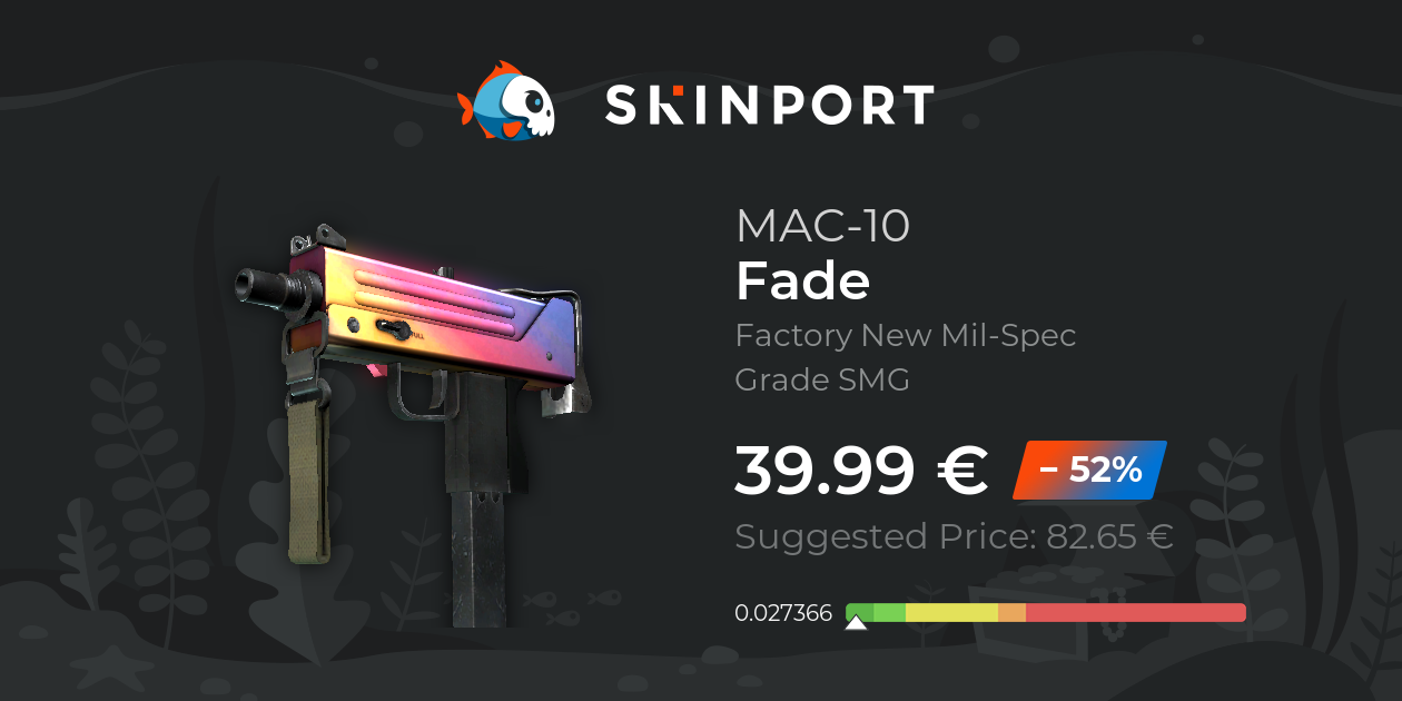 MAC-10 | Fade (Factory New) - Counter-Strike 2 - Skinport