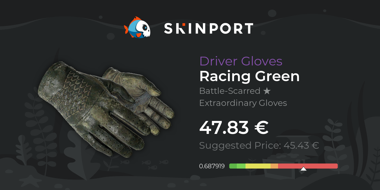 Driver Gloves | Racing Green (Battle-Scarred) - CS2 - Skinport
