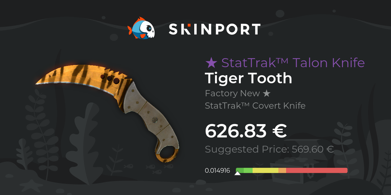 StatTrak™ Talon Knife | Tiger Tooth (Factory New) - Counter-Strike 2 ...