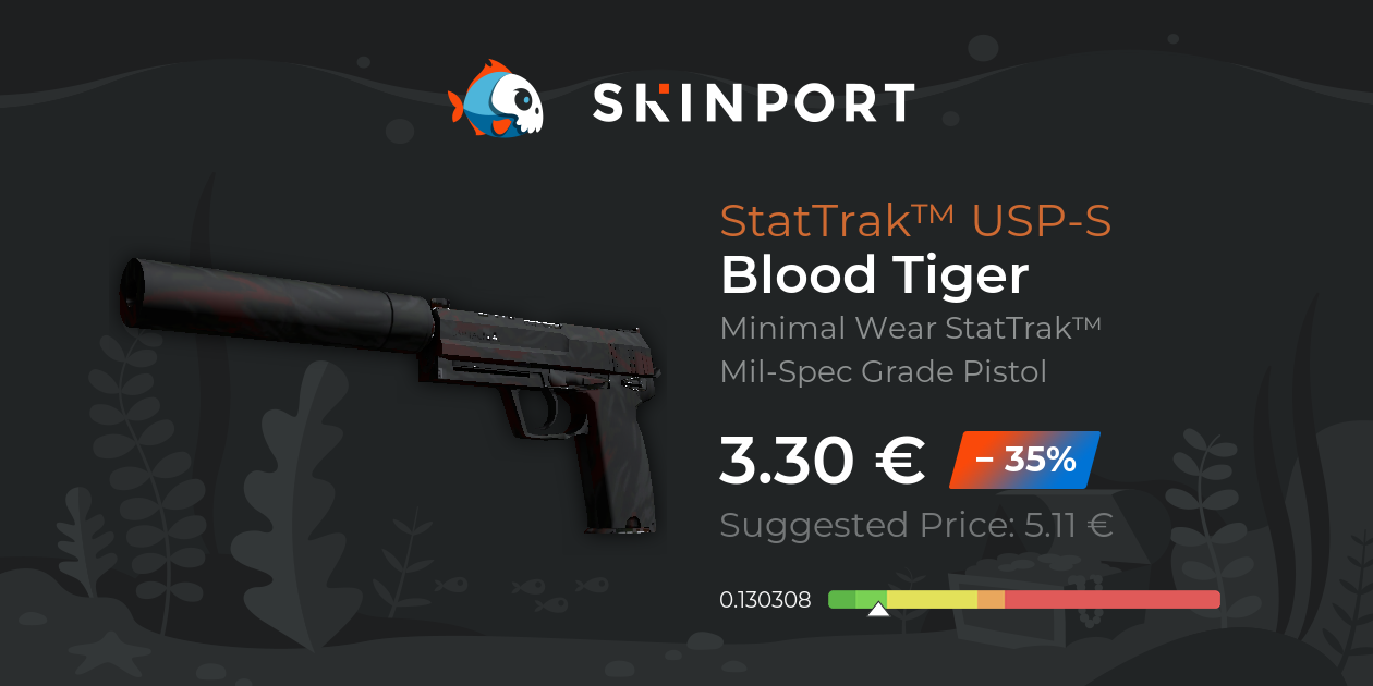 StatTrak™ USP-S | Blood Tiger (Minimal Wear) - Counter-Strike 2 - Skinport