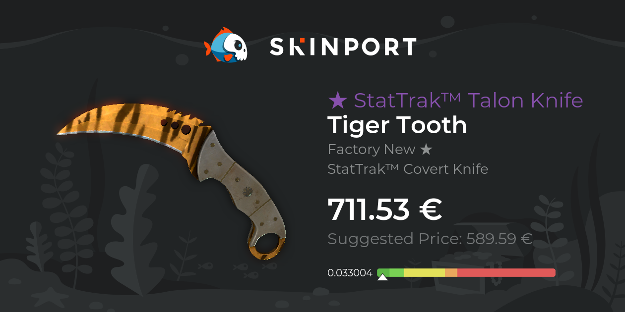 StatTrak™ Talon Knife | Tiger Tooth (Factory New) - CS:GO - Skinport