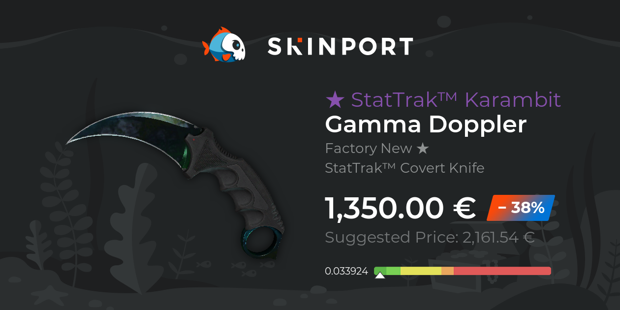 StatTrak™ Karambit | Gamma Doppler (Factory New) - CS:GO - Skinport