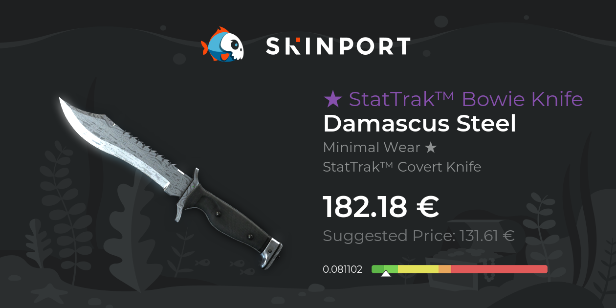 StatTrak™ Bowie Knife | Damascus Steel (Minimal Wear) - Counter-Strike ...