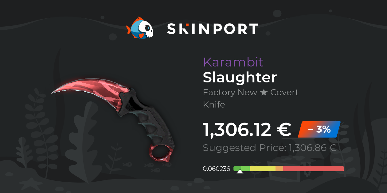 Karambit | Slaughter (Fabriksny) - CS:GO - Skinport