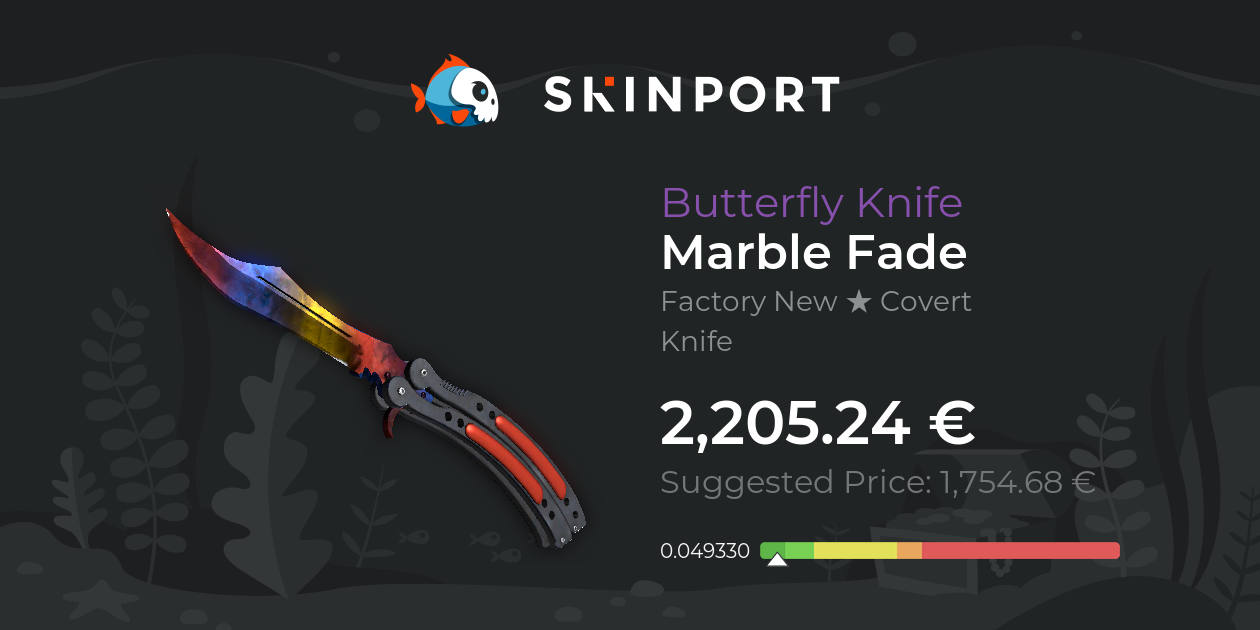 Butterfly Knife | Marble Fade (Factory New) - CS2 - Skinport