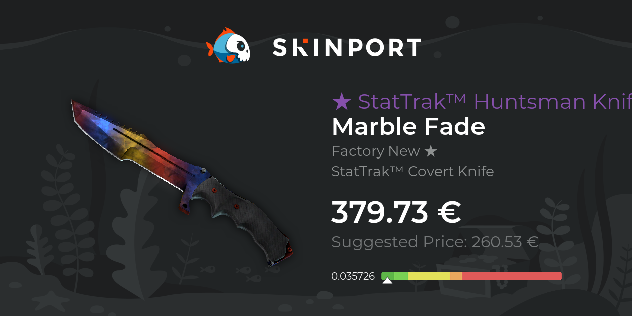 StatTrak™ Huntsman Knife | Marble Fade (Factory New) - CS:GO - Skinport