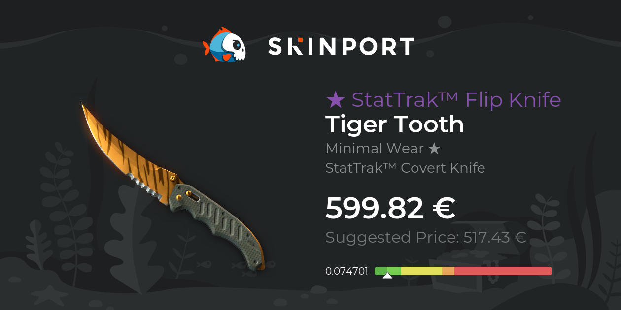 StatTrak™ Flip Knife | Tiger Tooth (Minimal Wear) - Counter-Strike 2 ...
