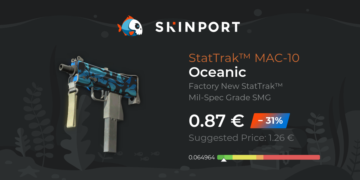 StatTrak™ MAC-10 | Oceanic (Factory New) - Counter-Strike 2 - Skinport