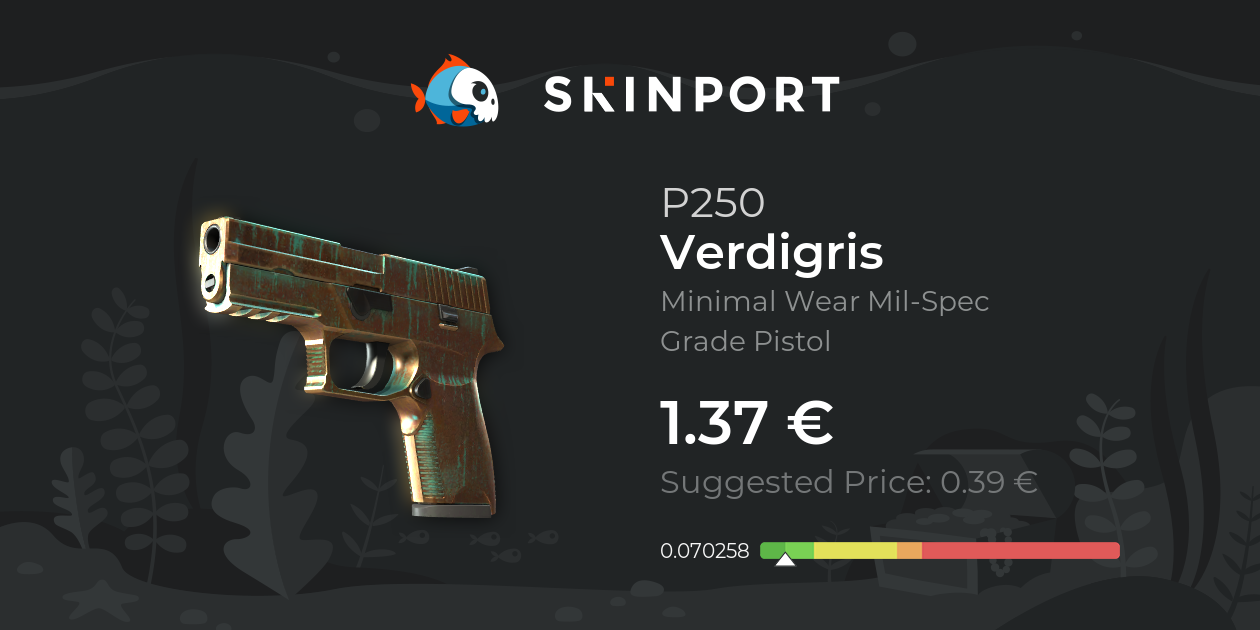 P250 | Verdigris (Minimal Wear) - Counter-Strike 2 - Skinport