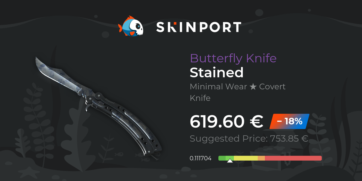 Butterfly Knife | Stained (Minimal Wear) - Counter-Strike 2 - Skinport