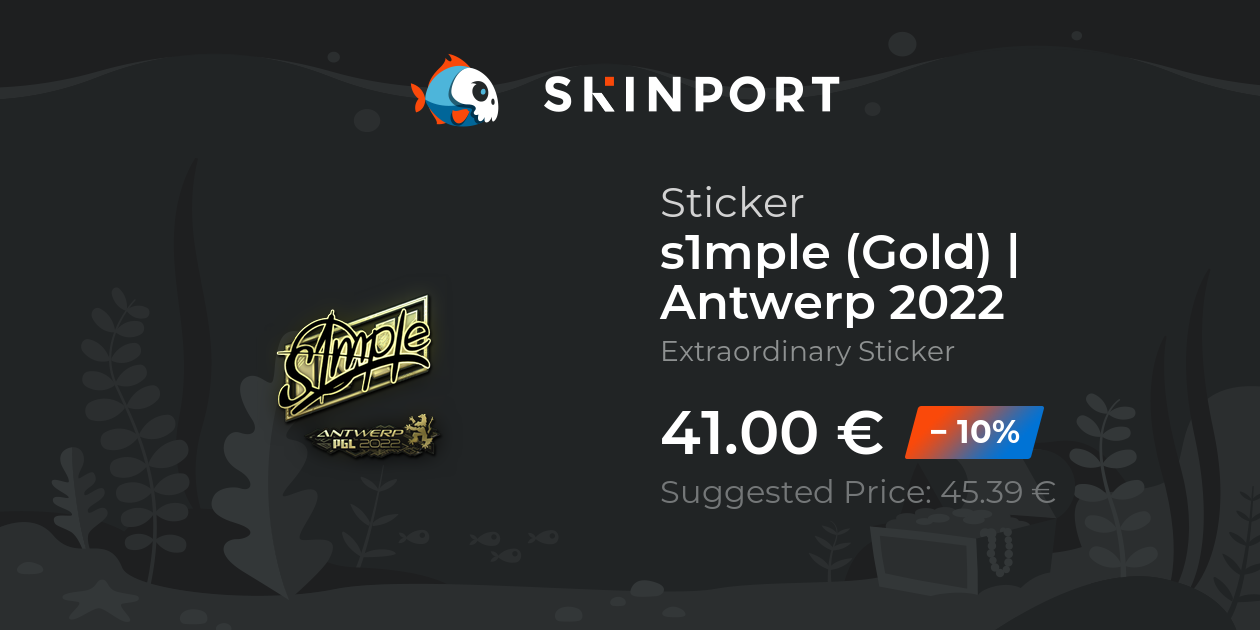Sticker | s1mple (Gold) | Antwerp 2022 - Counter-Strike 2 - Skinport