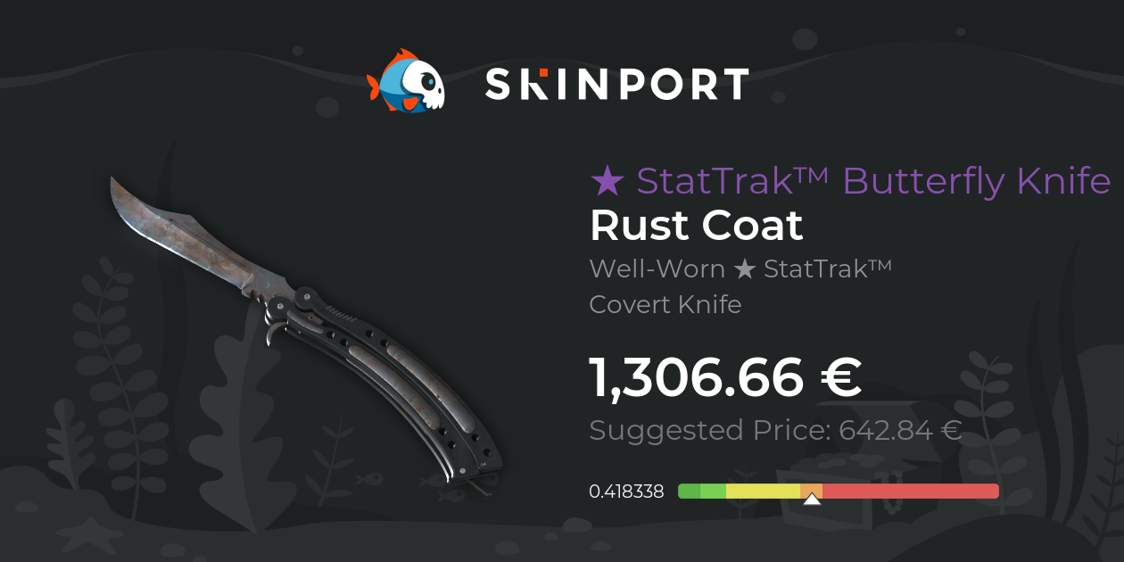 StatTrak™ Butterfly Knife | Rust Coat (Well-Worn) - Counter-Strike 2 ...