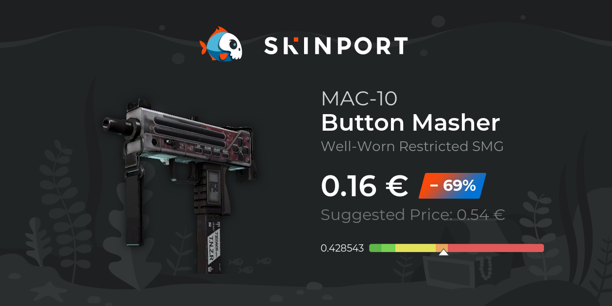 MAC-10 | Button Masher (Well-Worn) - CS:GO - Skinport